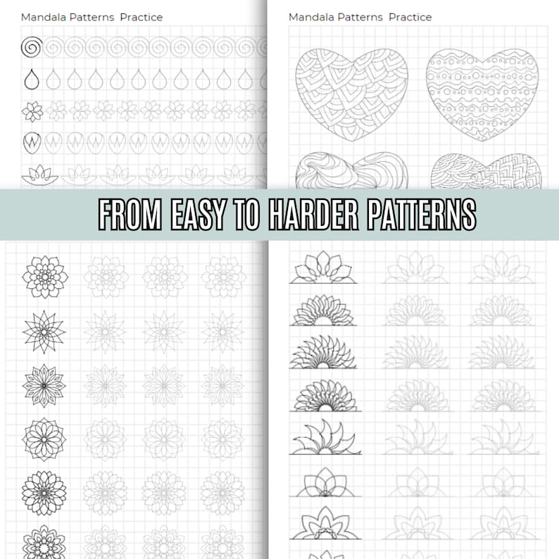 Mandala Pattern Practice Sheet Mandala Pattern Template Training Sheets ...