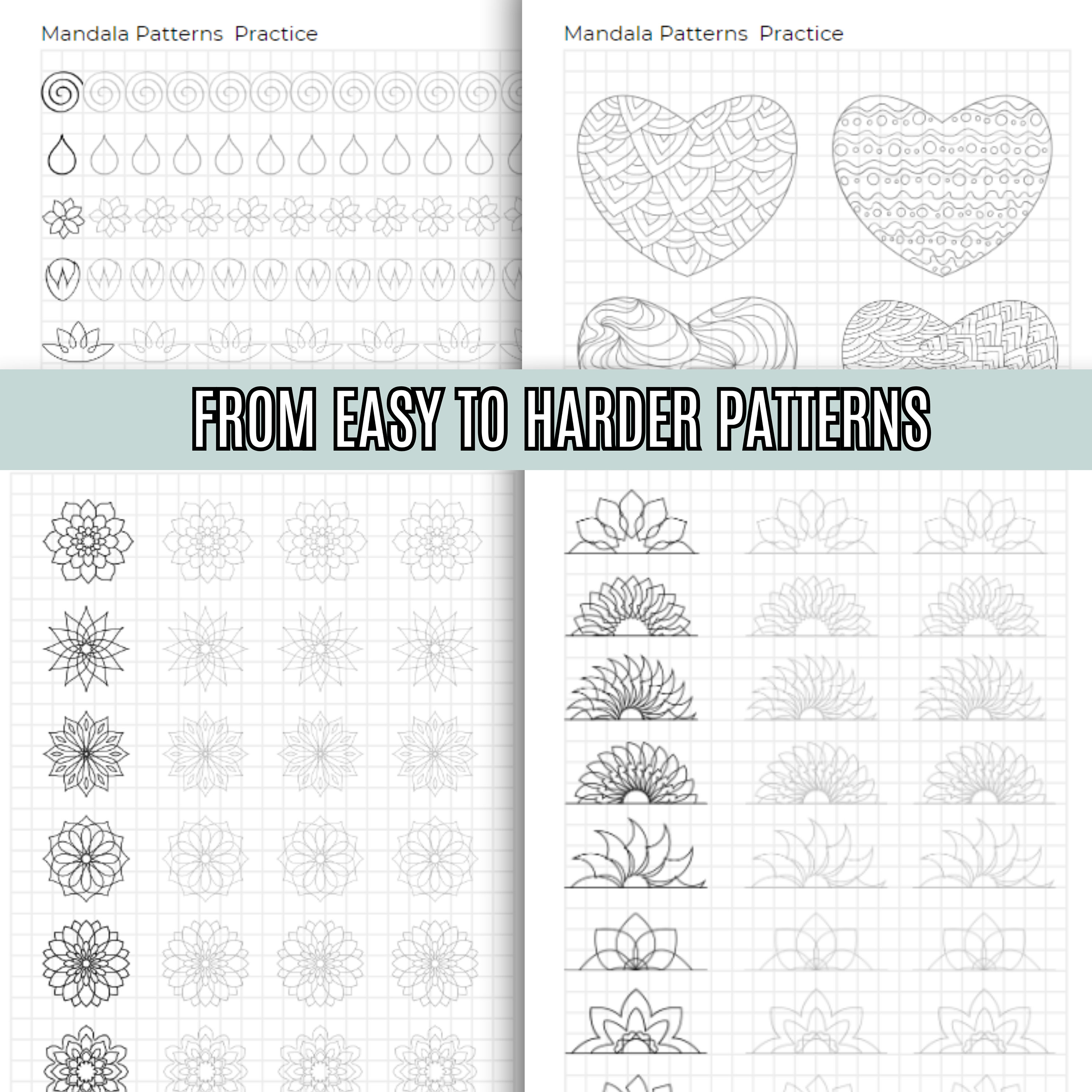 Mandala Pattern Practice Sheet Mandala Pattern Template Training Sheets ...