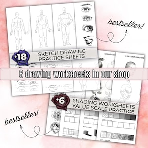 Art Class Printable Bundle - Drawing Lesson Worksheets, Pencil Drawing ...