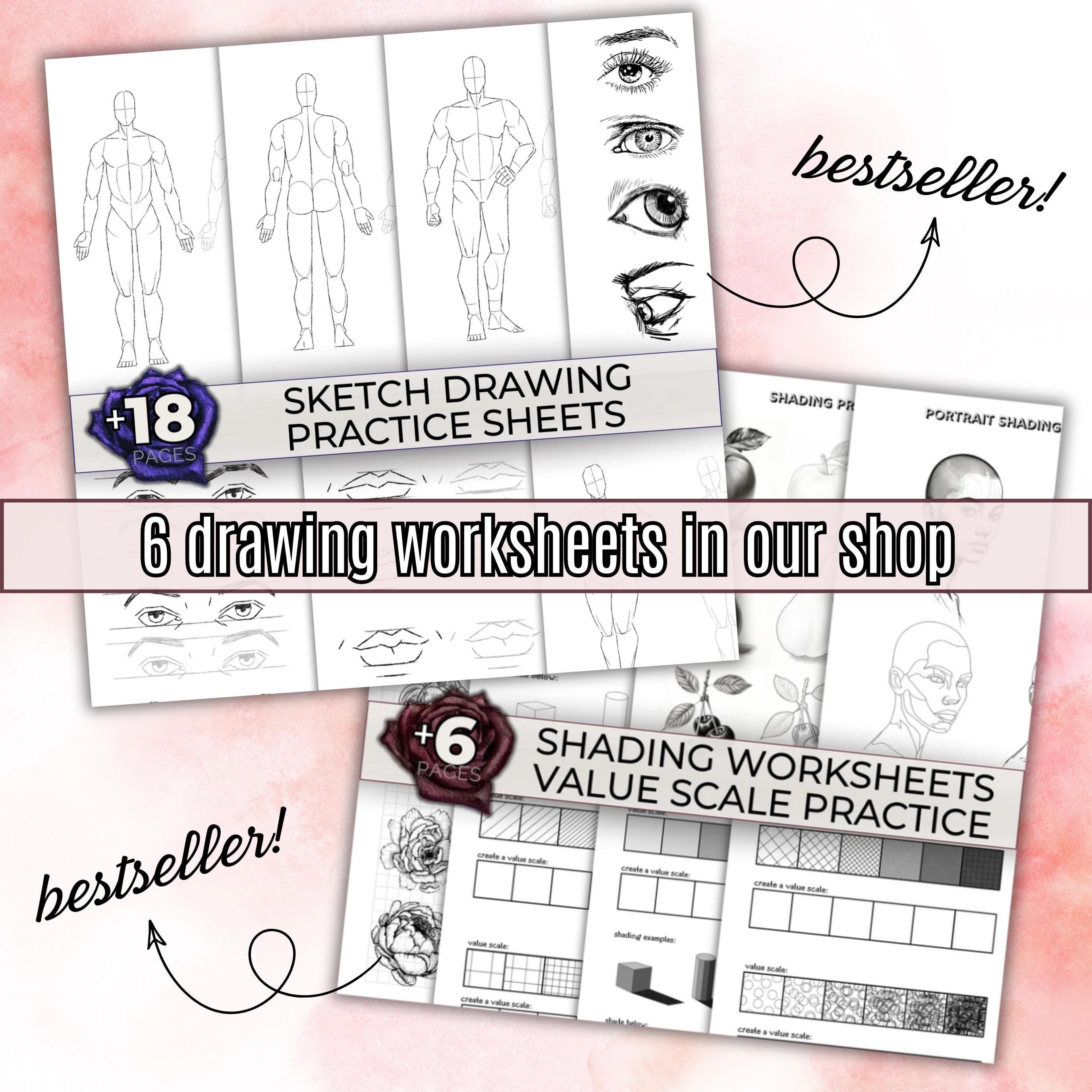 Art Class Printable Bundle - Drawing Lesson Worksheets, Pencil Drawing ...
