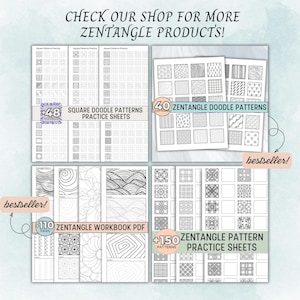 Blank Zentangle Templates, Zen Doodle Practice Sheets, Printable ...