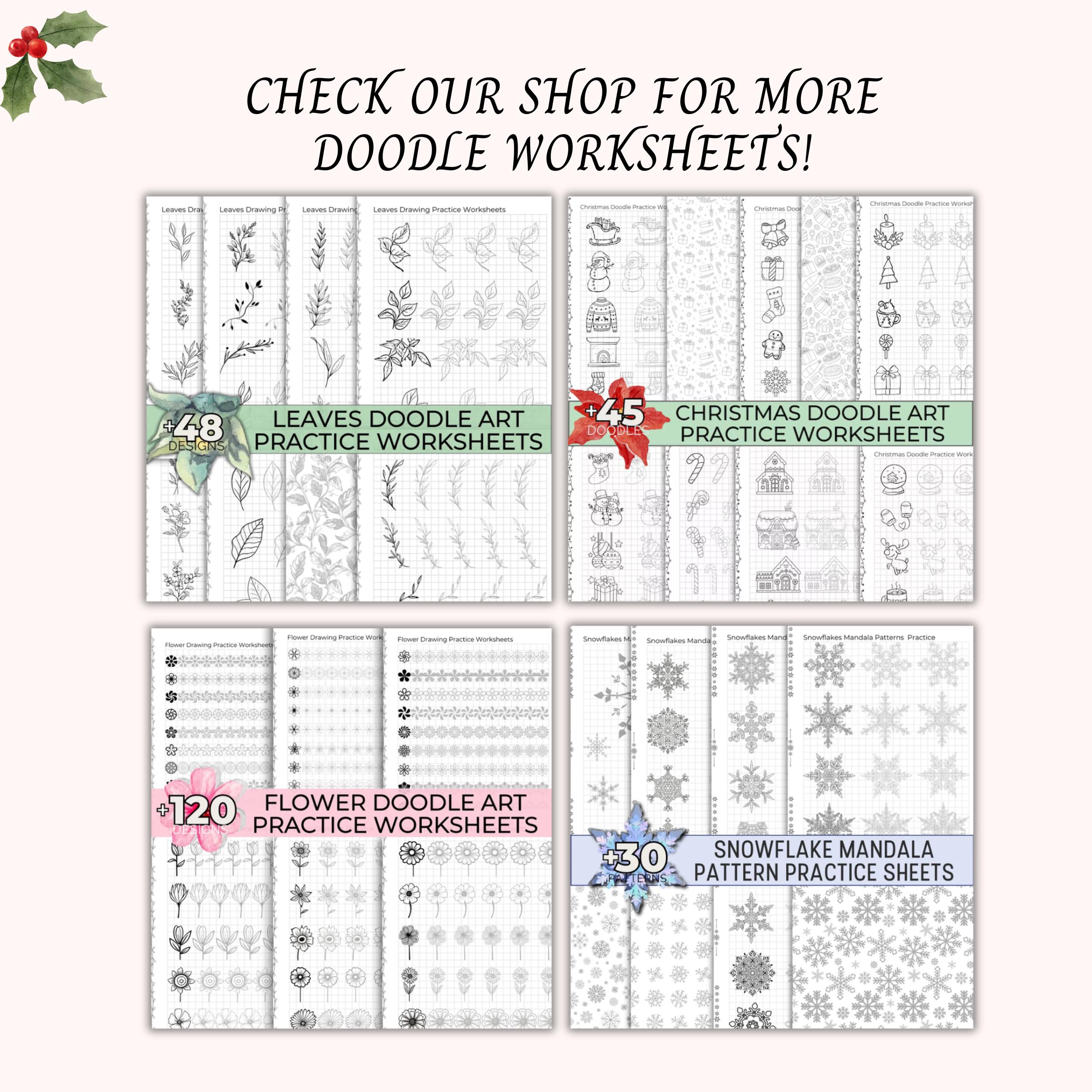 Christmas Doodle Coloring Bookmarks, Color Your Own Bookmarks ...