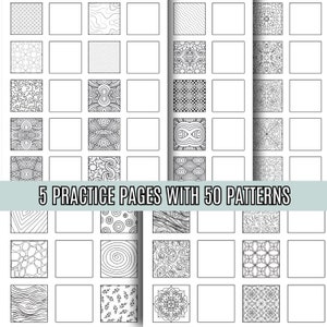 Zentangle Pattern Template Practice Worksheets Zen Doodle Patterns ...