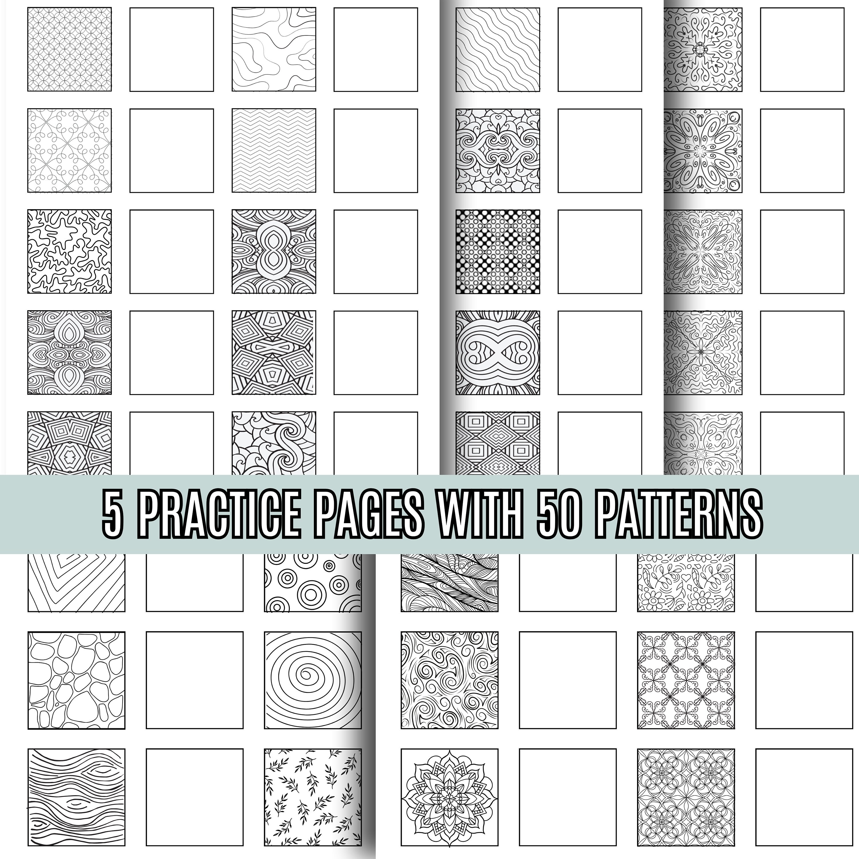 Zentangle Pattern Template Practice Worksheets Zen Doodle Patterns ...