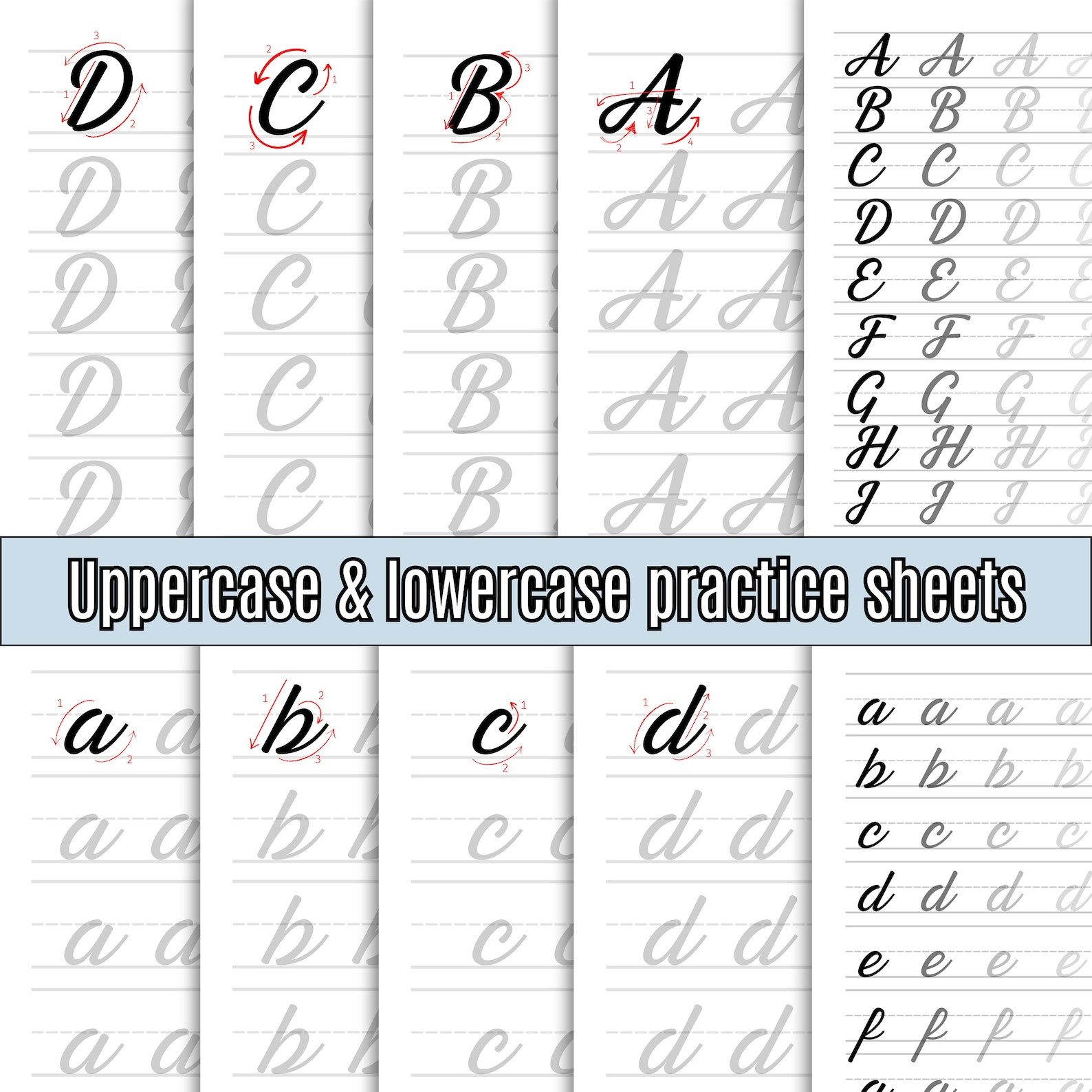 Hojas de práctica de caligrafía, Hoja de trabajo de letras a mano ...