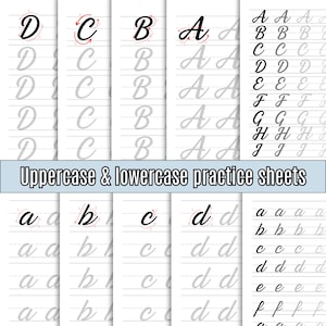 Calligraphy Practice Sheets, Printable Hand Lettering Worksheet Brush ...