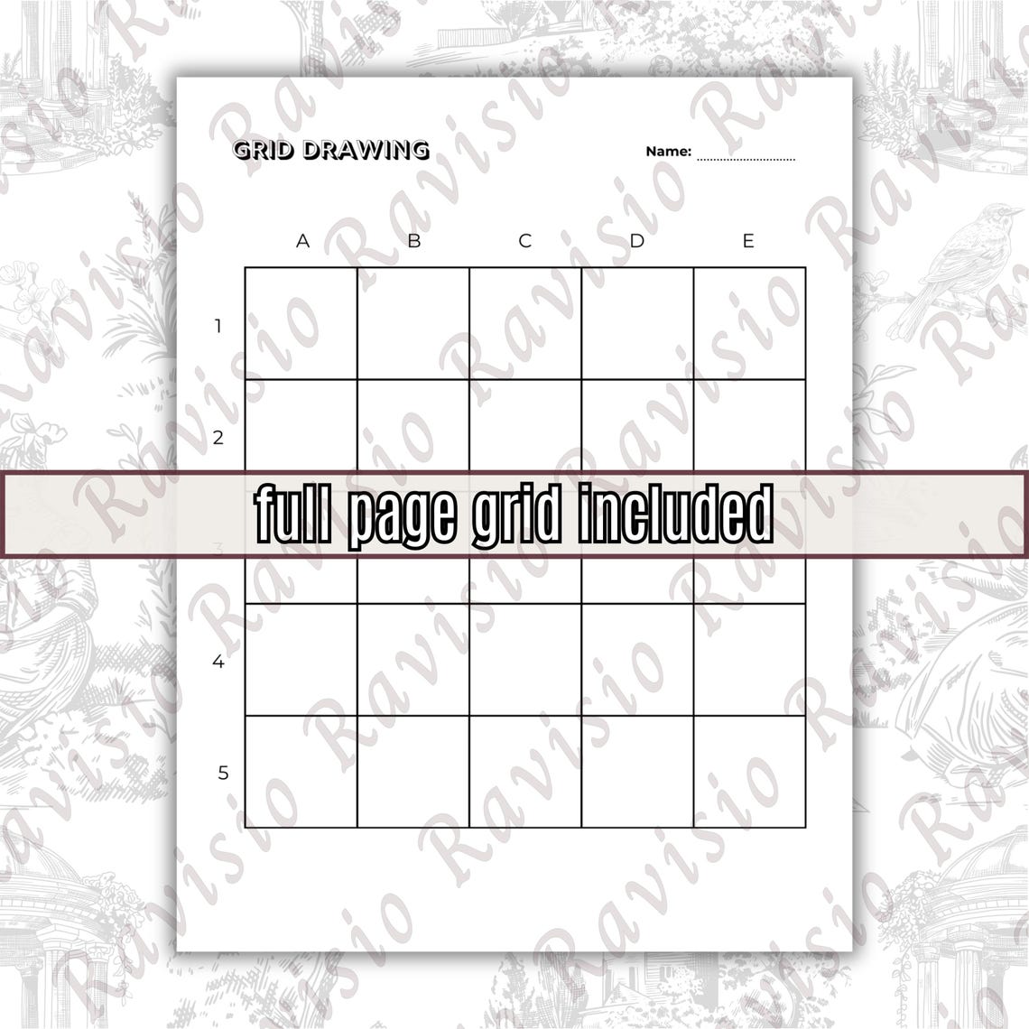 Grid Drawing Practice Worksheets, Pencil Drawing Tutorial Printable ...