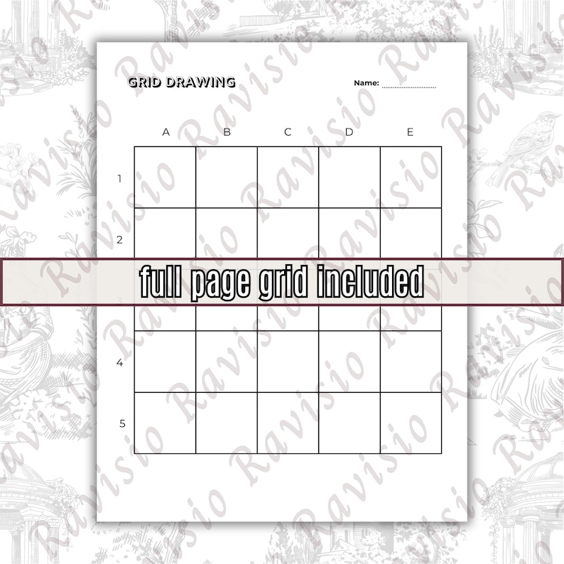 Grid Drawing Practice Worksheets, Pencil Drawing Tutorial Printable ...