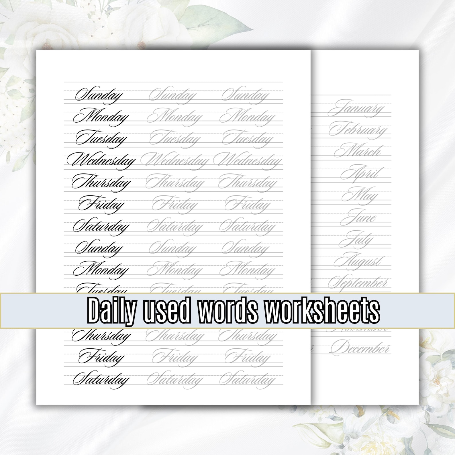 Beautiful Cursive Handwriting Practice Worksheets Tracing Sheets ...