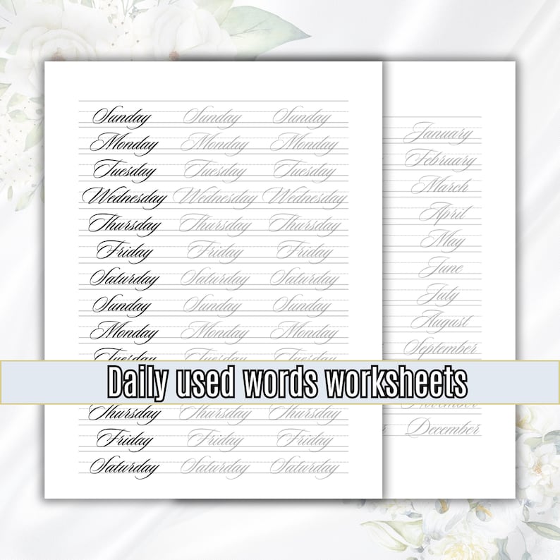 Beautiful Cursive Handwriting Practice Worksheets Tracing Sheets ...