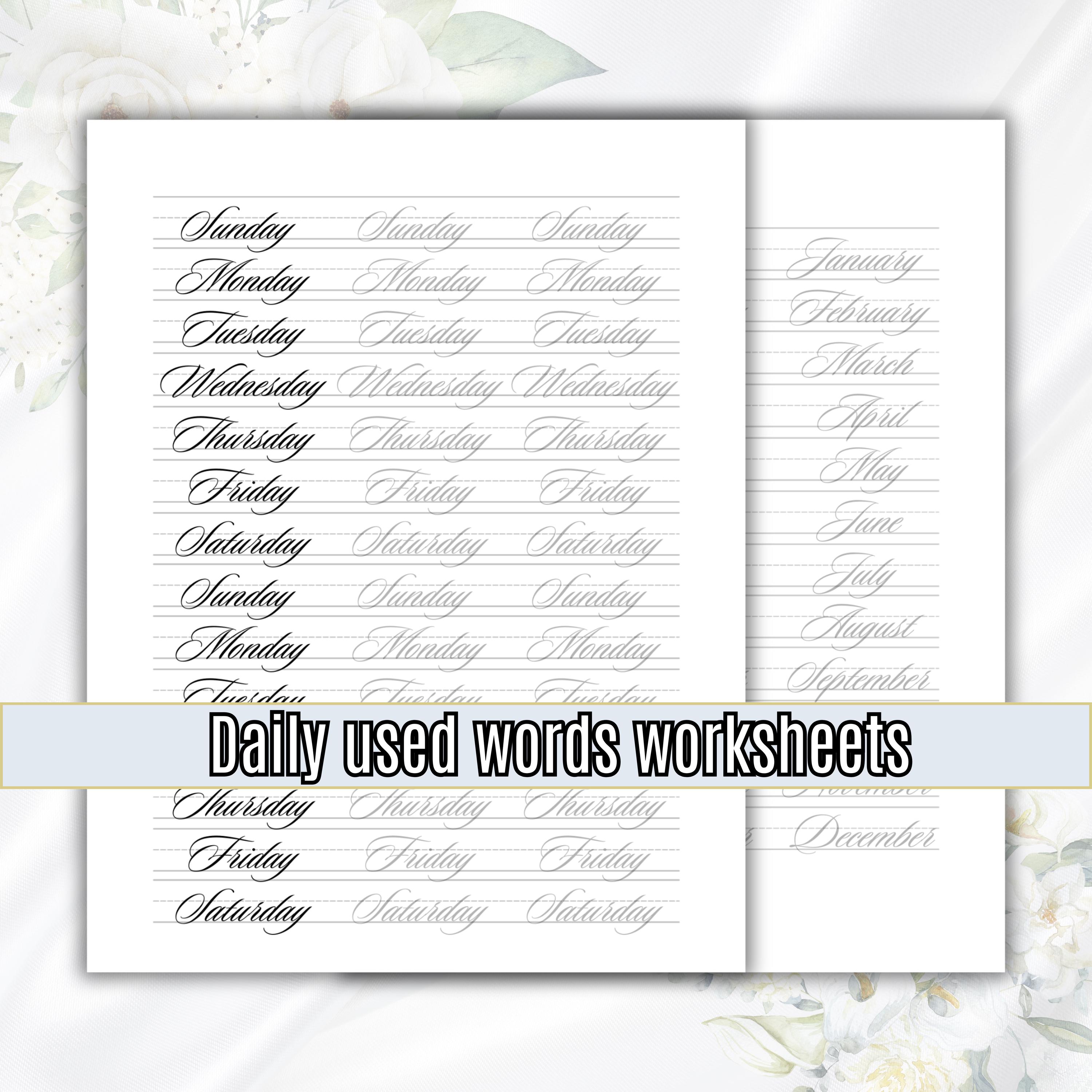 Beautiful Cursive Handwriting Practice Worksheets Tracing Sheets ...