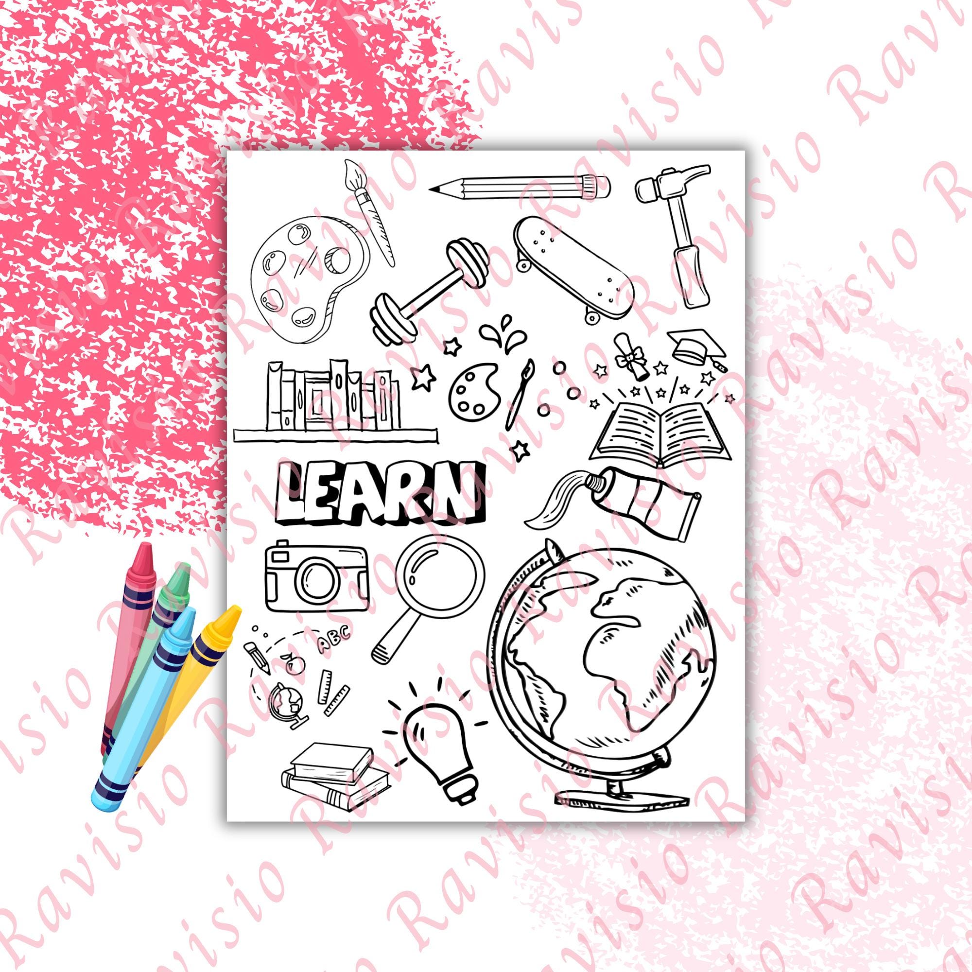 Printable Doodle Coloring Pages, Coloring Sheets for Kids, Adults ...