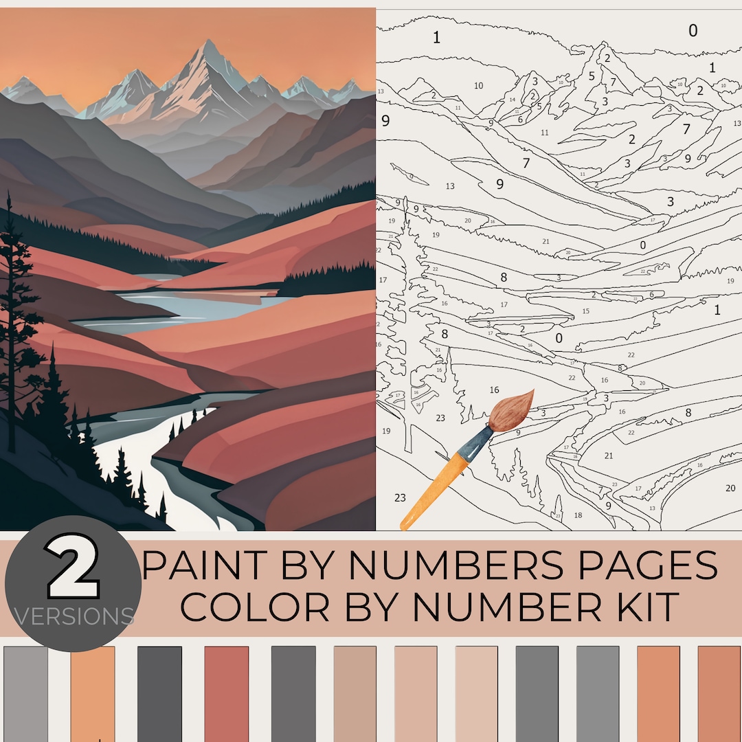 Paint by Numbers Color by Numbers Kit Landscape Coloring for Adults ...