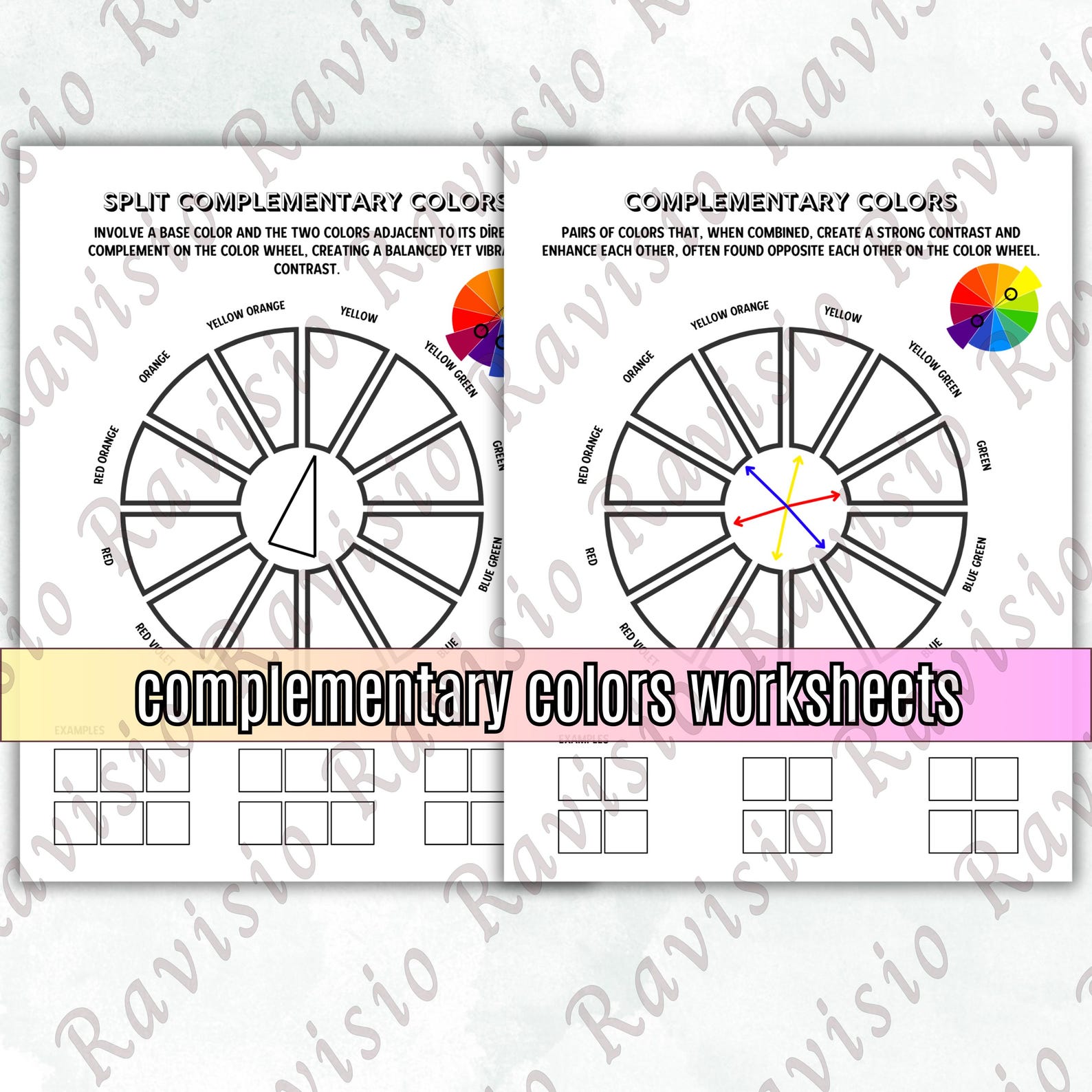 Color Theory Worksheets Printable, Color Wheel Painting Lesson Art ...