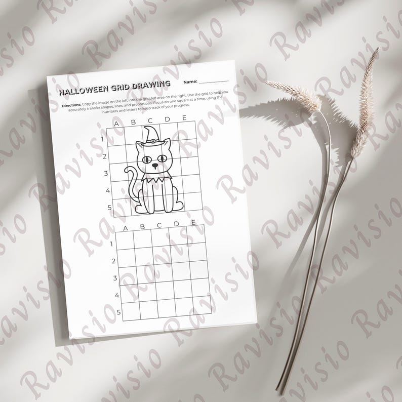 Halloween Grid Drawing Worksheets, Cute Ghost Pencil Drawing Tutorial ...