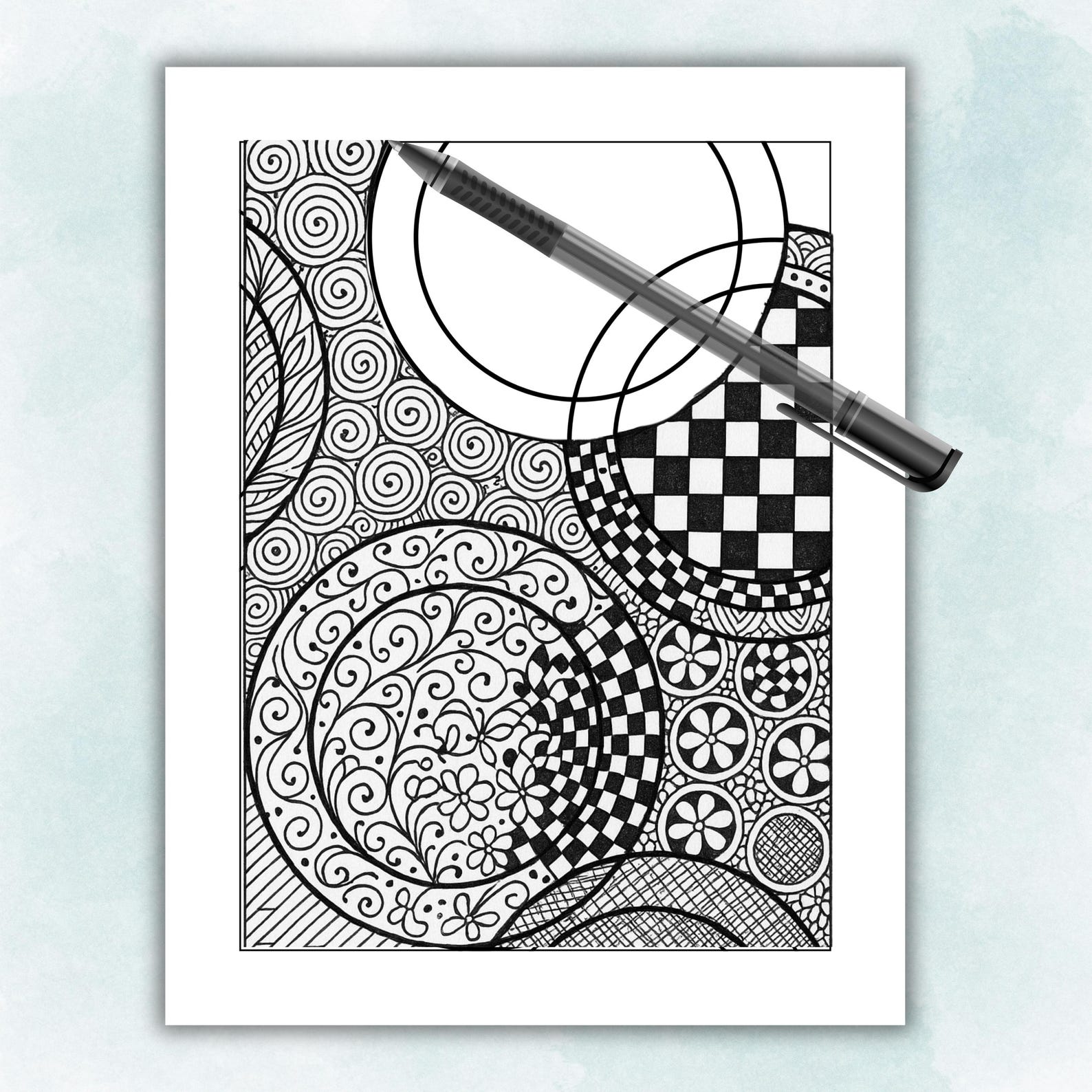 Blank Zentangle Templates, Zen Doodle Practice Sheets, Printable ...