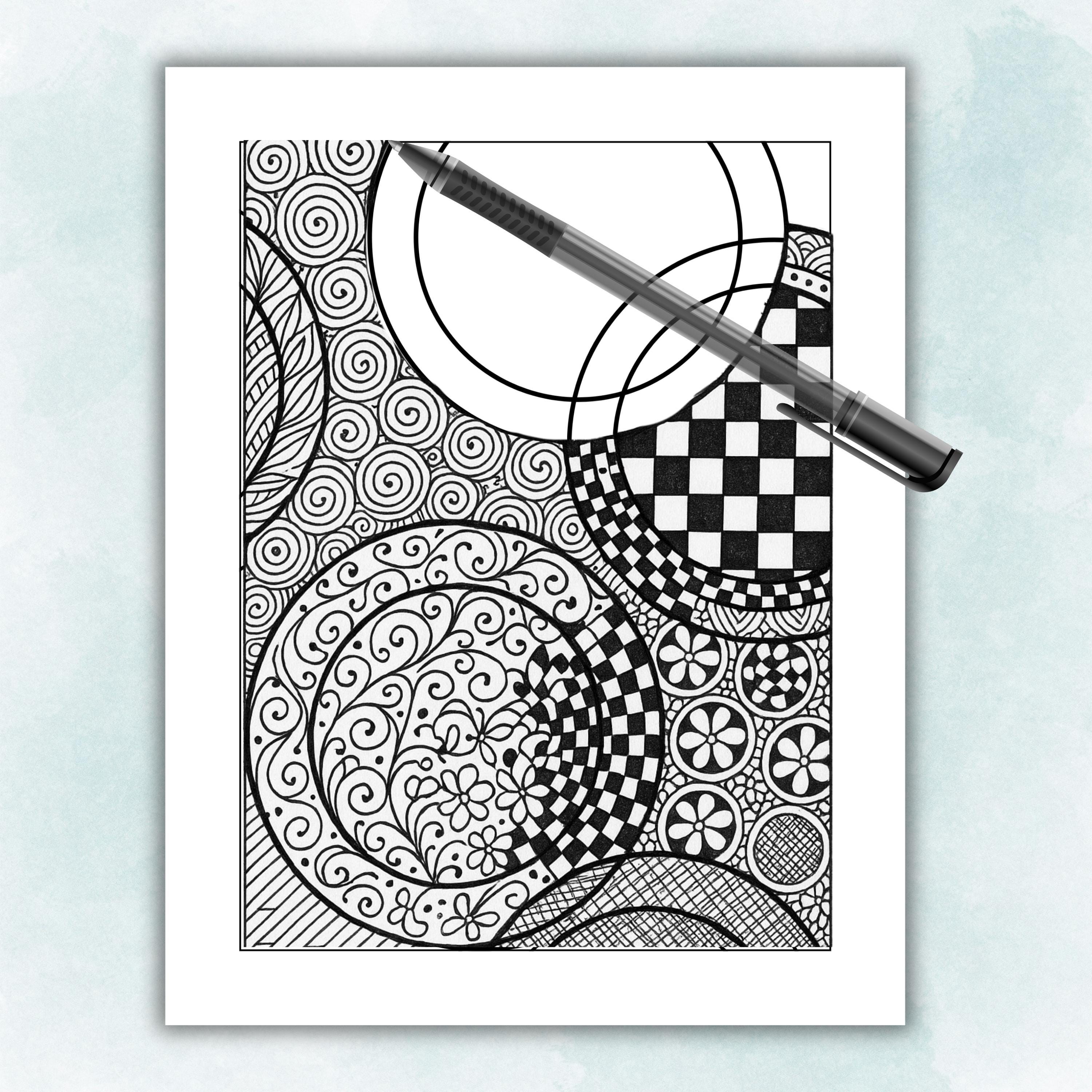 Blank Zentangle Templates, Zen Doodle Practice Sheets, Printable ...