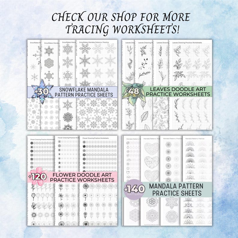 Mandala Art Training Sheets Mandala Pattern Practice Sheet Mandala ...