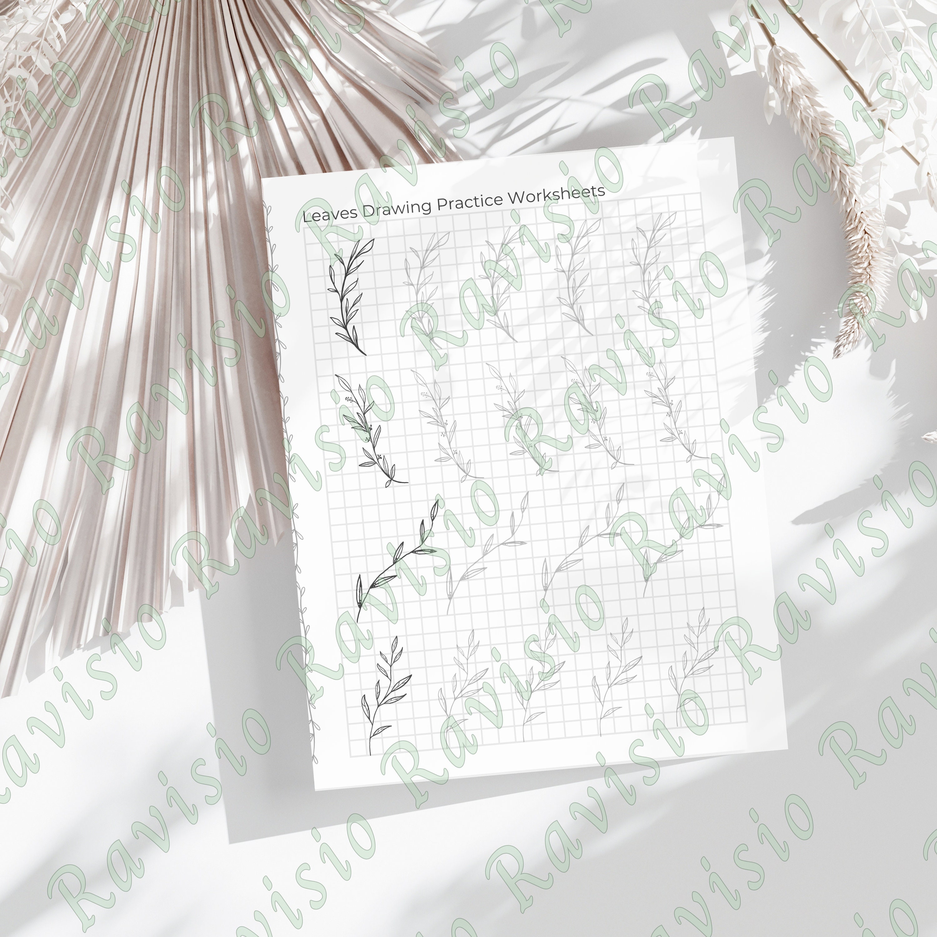 Leaves Drawing Worksheets Printable Leaf Doodle Art Learn How to Draw ...