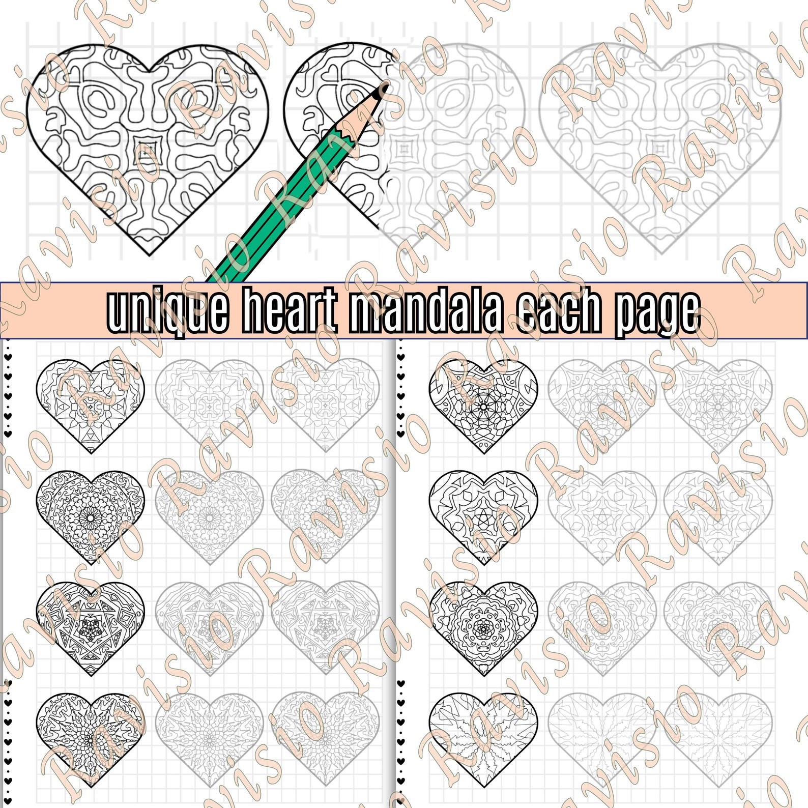 Heart Mandala Pattern Practice Sheet Mandala Pattern Template Training ...