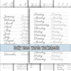 Cursive Handwriting Practice Worksheets Tracing Sheets Alphabet Tracing ...