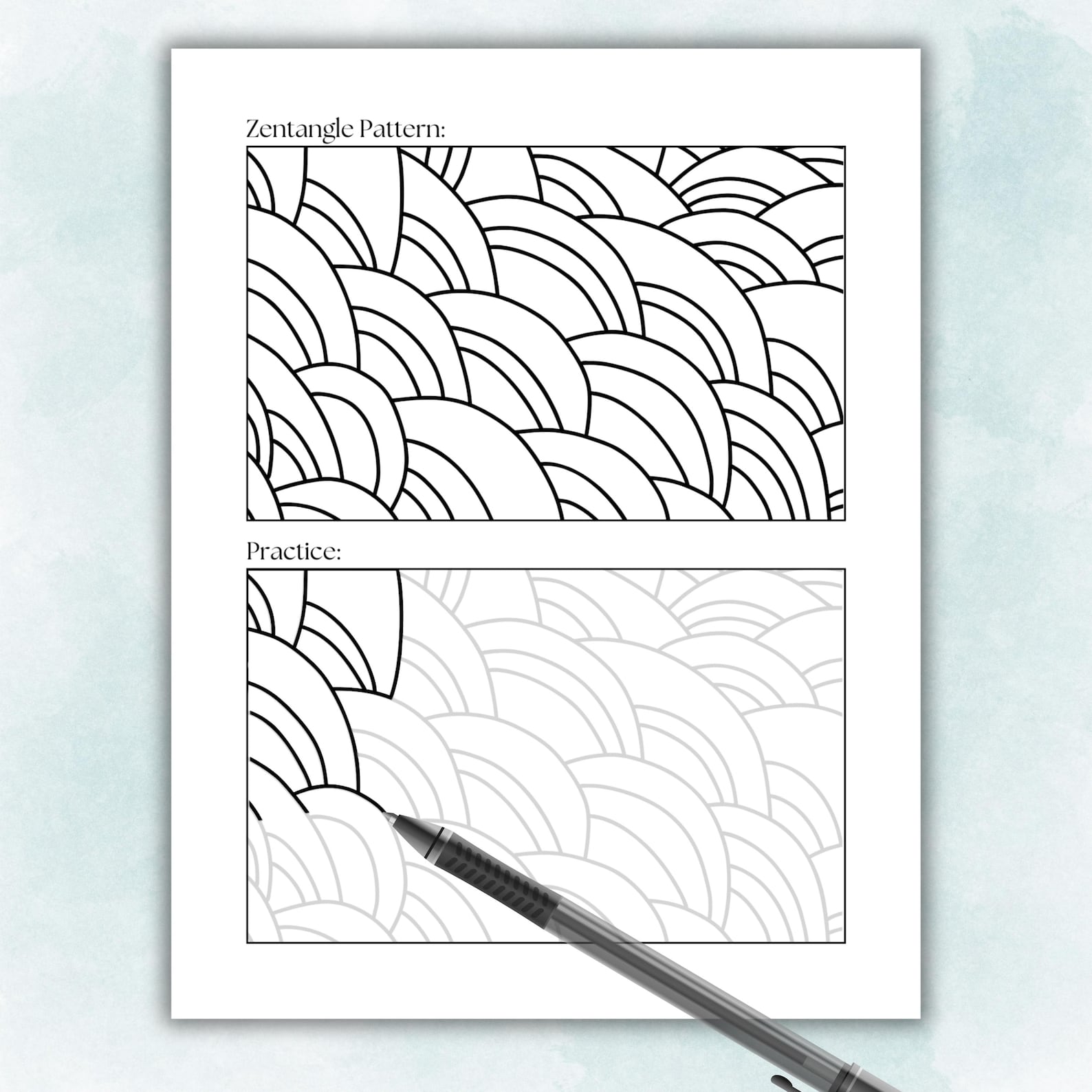 Zentangle Workbook for Beginners, Pattern Templates, Zen Doodle ...
