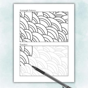 Zentangle Workbook for Beginners, Pattern Templates, Zen Doodle ...