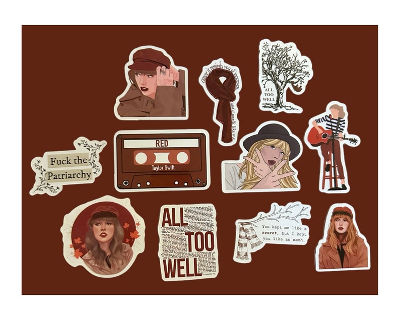 Taylor Swift RED ERA Sticker Pack - Etsy
