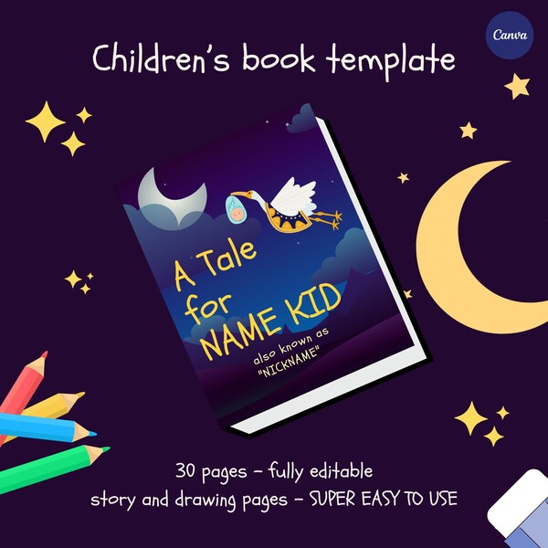 Children Book Template - Etsy