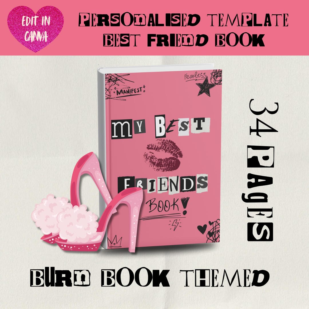 Mean Girls Burn Book Personalised Best Friend Memory Book Canva ...