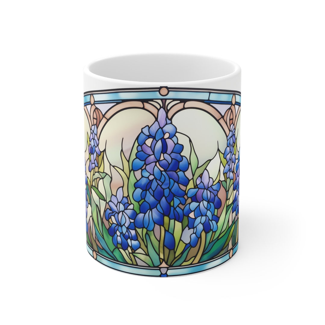 Texas Bluebonnet Floral Mug Flower Print Design for Bluebonnets Texan ...