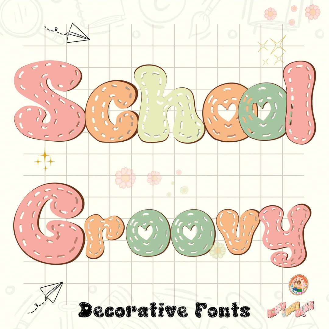 School Groovy Fonts,school Fonts,tracing Fonts,handwriting Lines Fonts ...