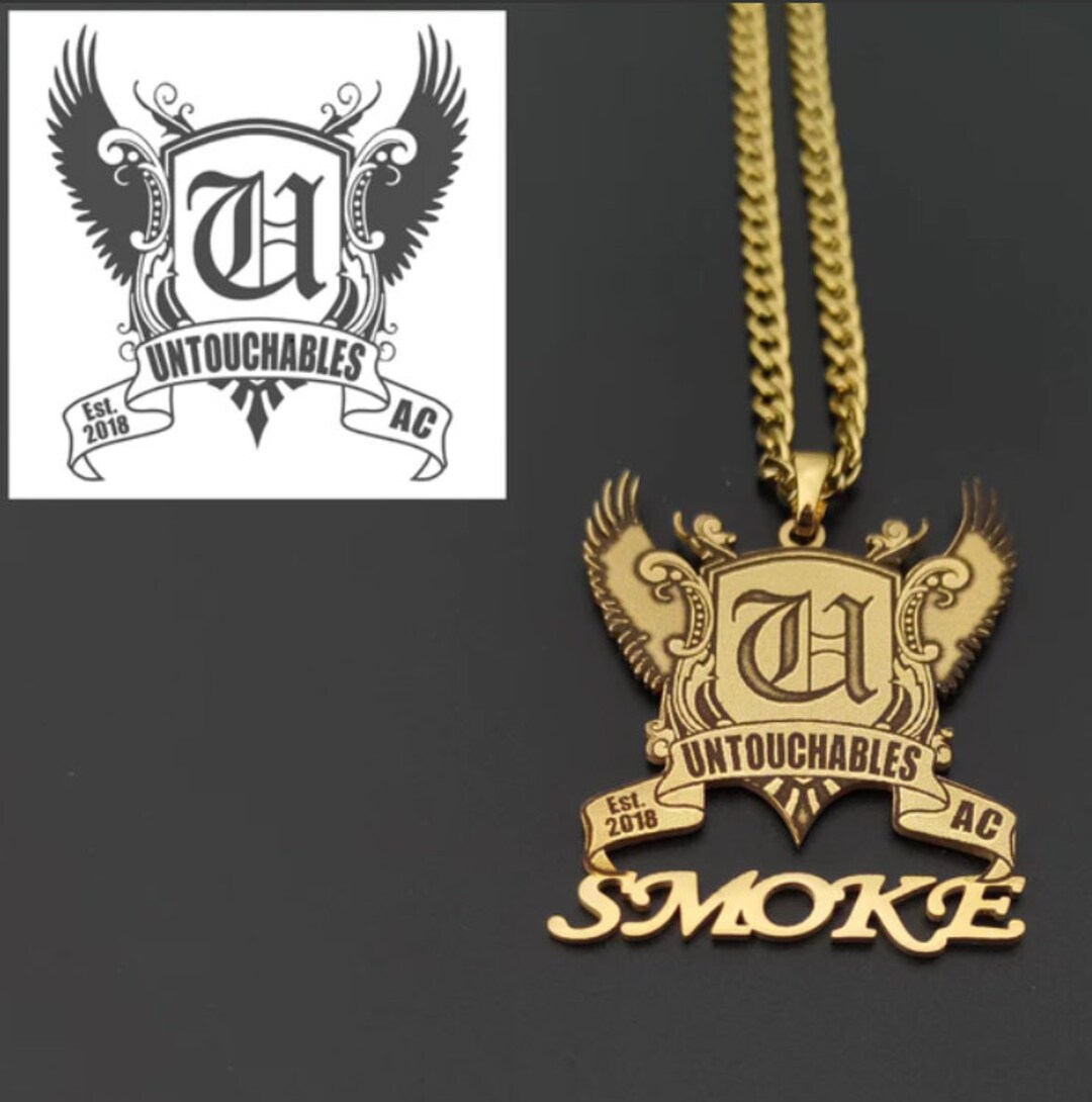 Personalized Logo Engraved Necklace Custom Logo Pendant Logo Charm ...