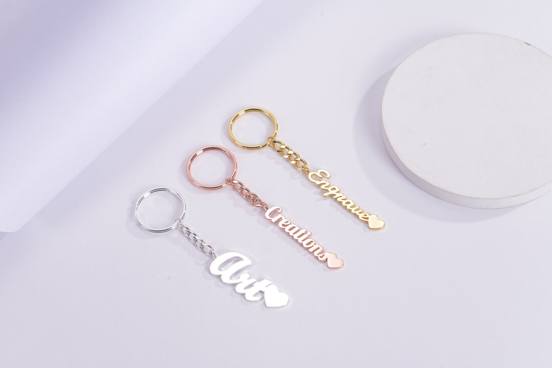 Personalized Name Keychain | Custom Engraved Keyring, Multiple Fonts - Etsy