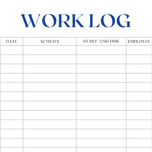 Printable Daily Work Log - Etsy