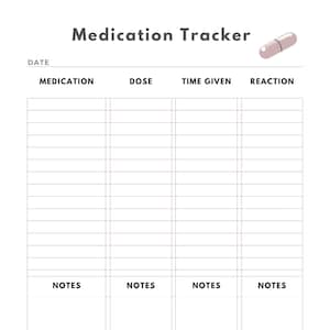 Printable Medication Planner Sheet - Etsy