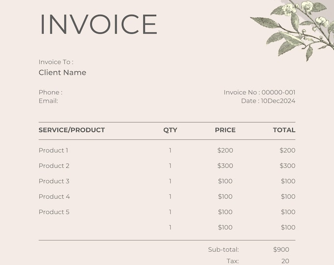 Editable and Printable Business Payment Receipt Invoice - Etsy Canada