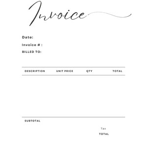 Editable and Printable Simple Minimalist Business Invoice - Etsy