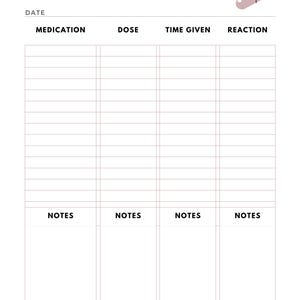 Printable Medication Planner Sheet - Etsy