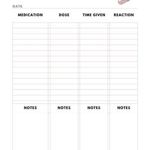 Printable Medication Planner Sheet - Etsy