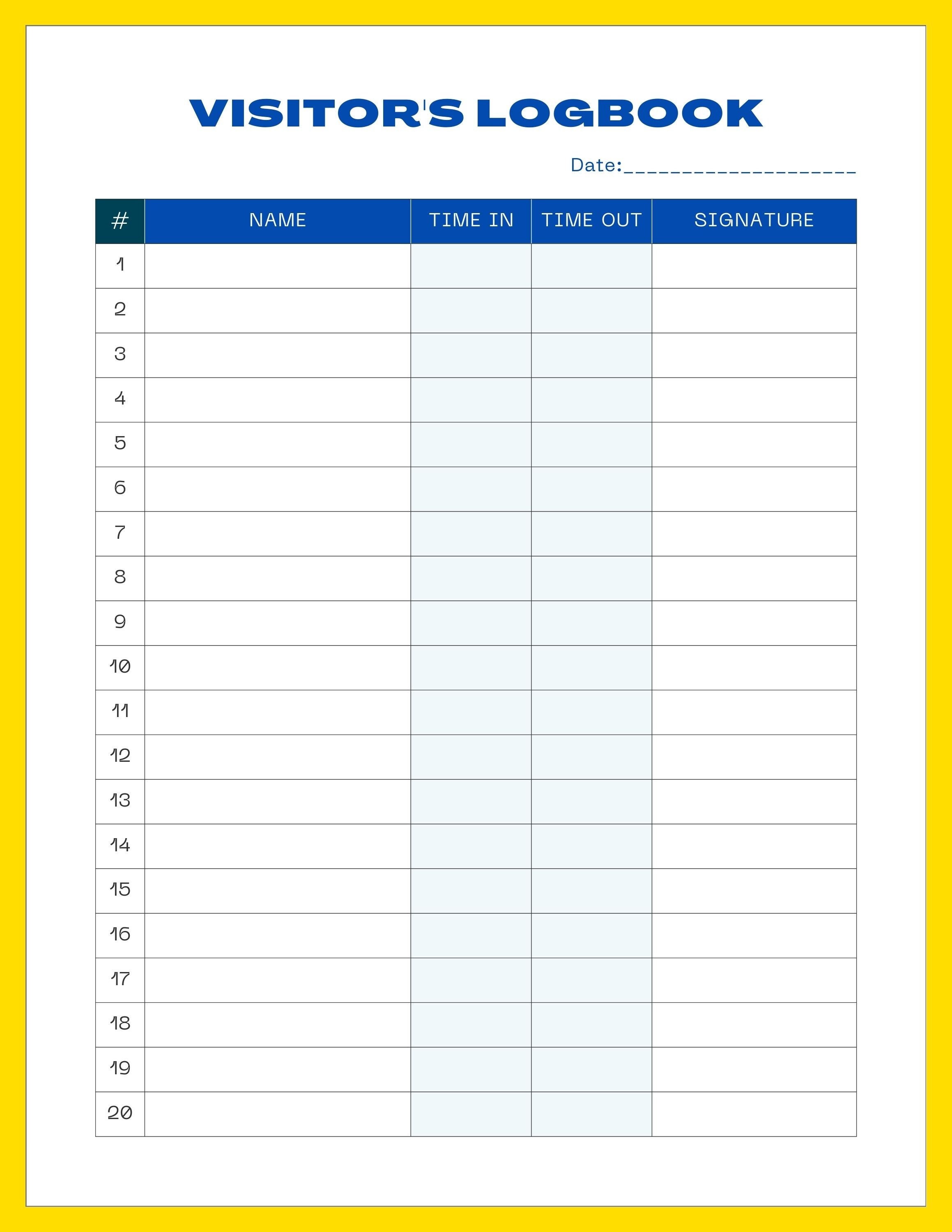 Printable Visitor's Logbook - Etsy