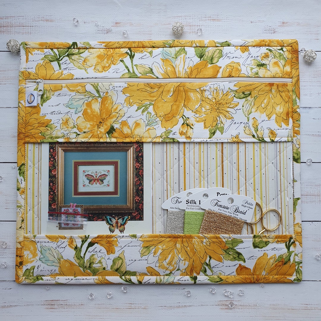 Textile Envelope, Cross Stitch Project Bag Garden Splendor, Vinyl ...