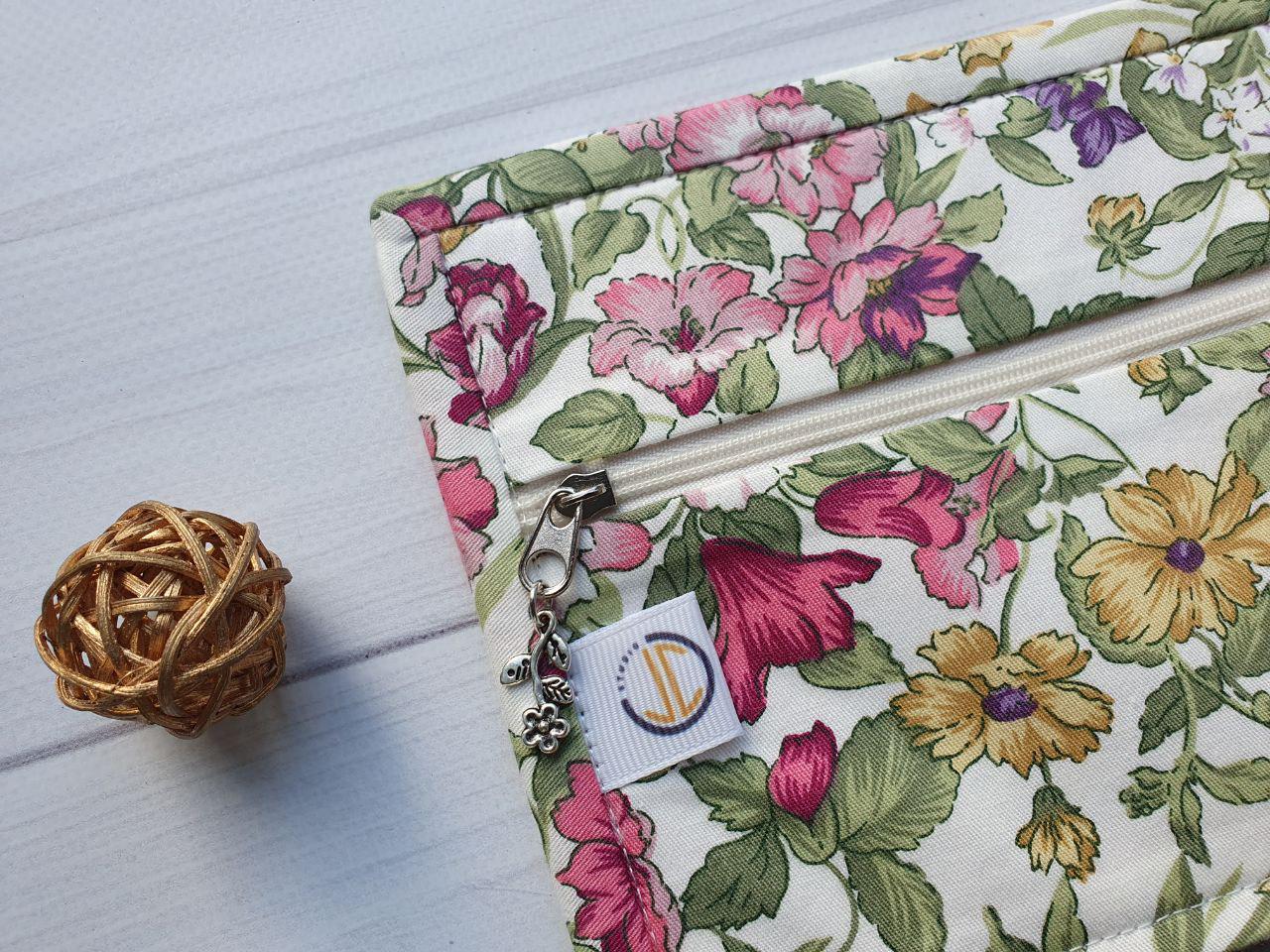 Textile Envelope Summer Flowers, Project Bag, Cross Stitch Project Bag ...