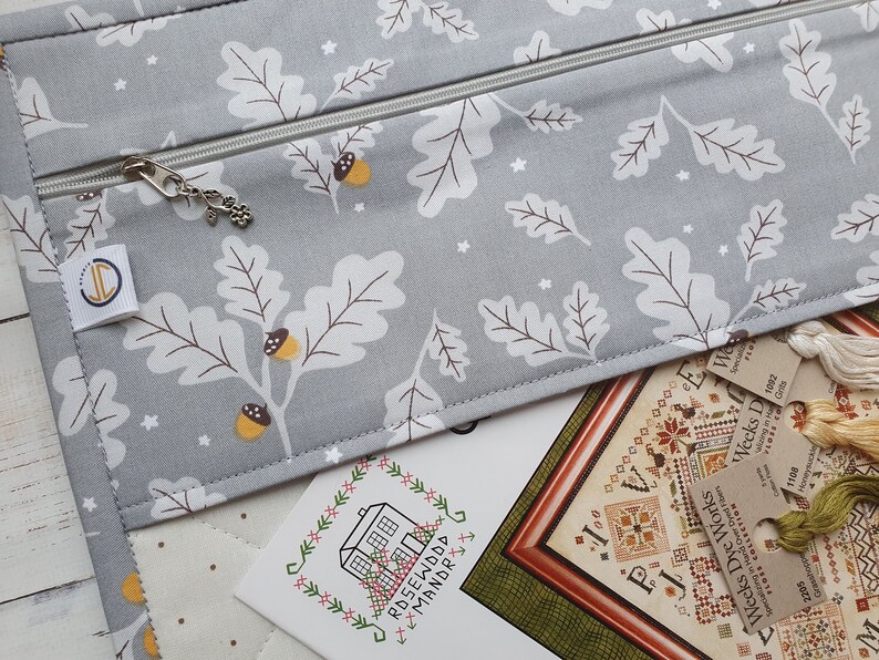 Oak Vinyl-fronted Project Pouch for Cross Stitch, Craft Supplies ...