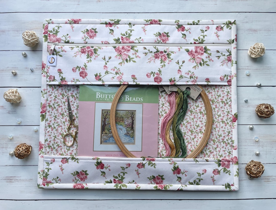 Textile Envelope Provance, Cross Stitch Project Bag, Vinyl-fronted ...