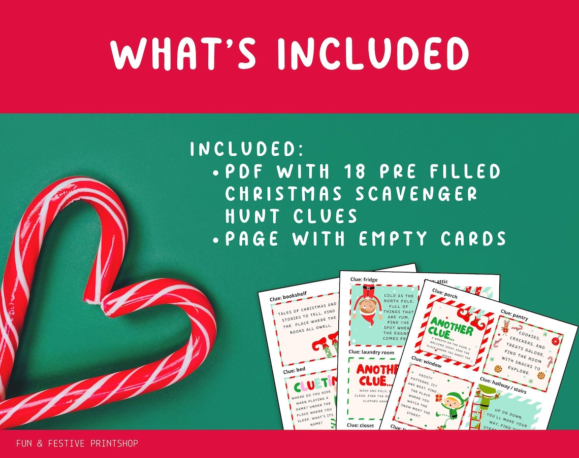 Scavenger Hunt Christmas - Kids Scavenger Hunt - Xmas Scavenger Hunt ...
