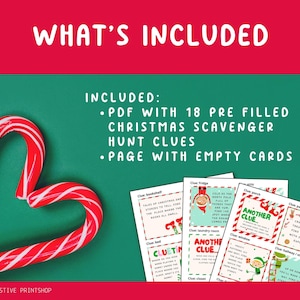 Scavenger Hunt Christmas - Kids Scavenger Hunt - Xmas Scavenger Hunt ...