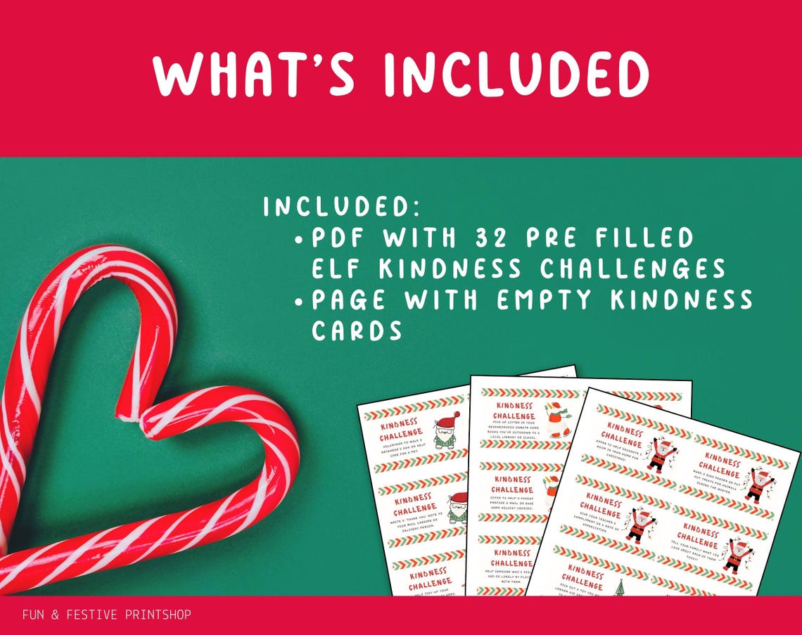 Elf Kindness Cards - Elf Notes - Printable Elf Kit - Elf Messages - Elf ...