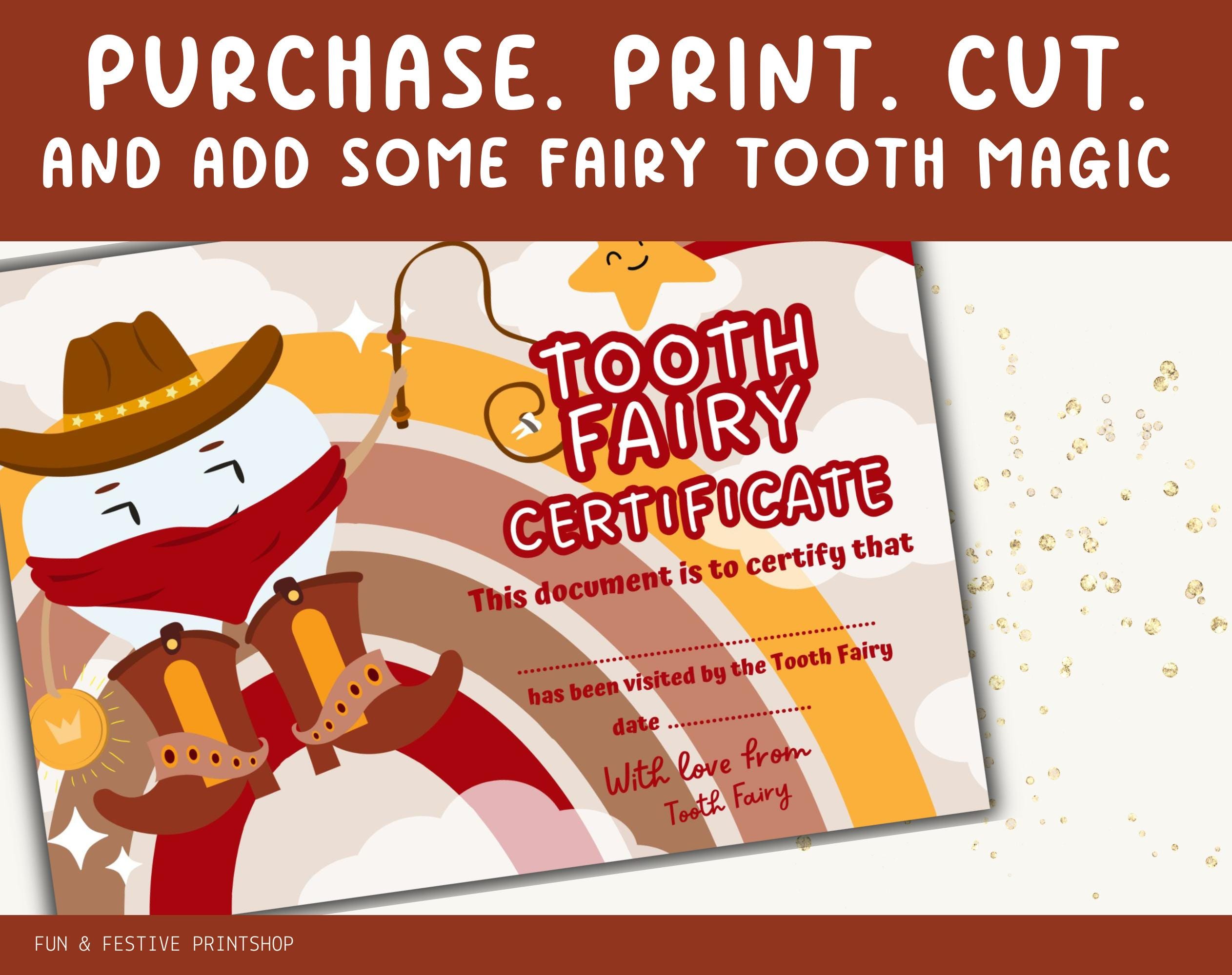 Tooth Fairy Note - Printable Tooth Fairy Certificate - Tooth Fairy ...