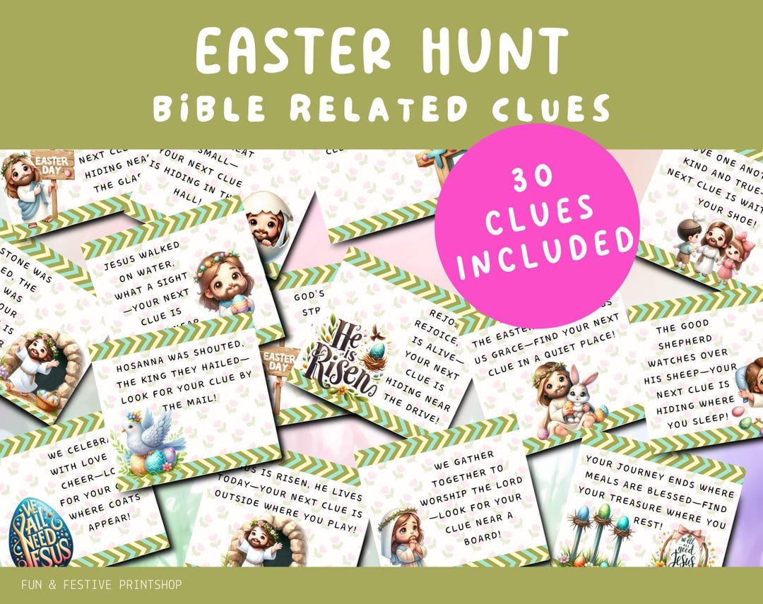 Sunday School Easter Scavenger Hunt - Kids Treasure Hunt - Easter Games ...
